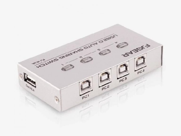 4 Ports Auto USB Switch Sharing Hub, 4PC Share One USB device USB Flash ...